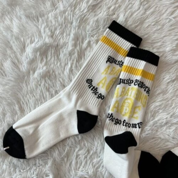 A Bathing Ape | Underwear & Socks | Bape Bws Logo Old English Striped ...